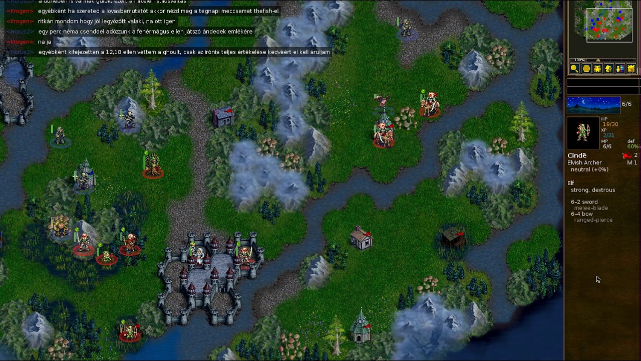 Krogen vs Horus - elves vs undeads - Wesnoth ladder tactical RPG - YouTube