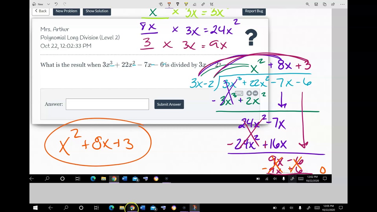 Delta Math Polynomial Long Division - YouTube