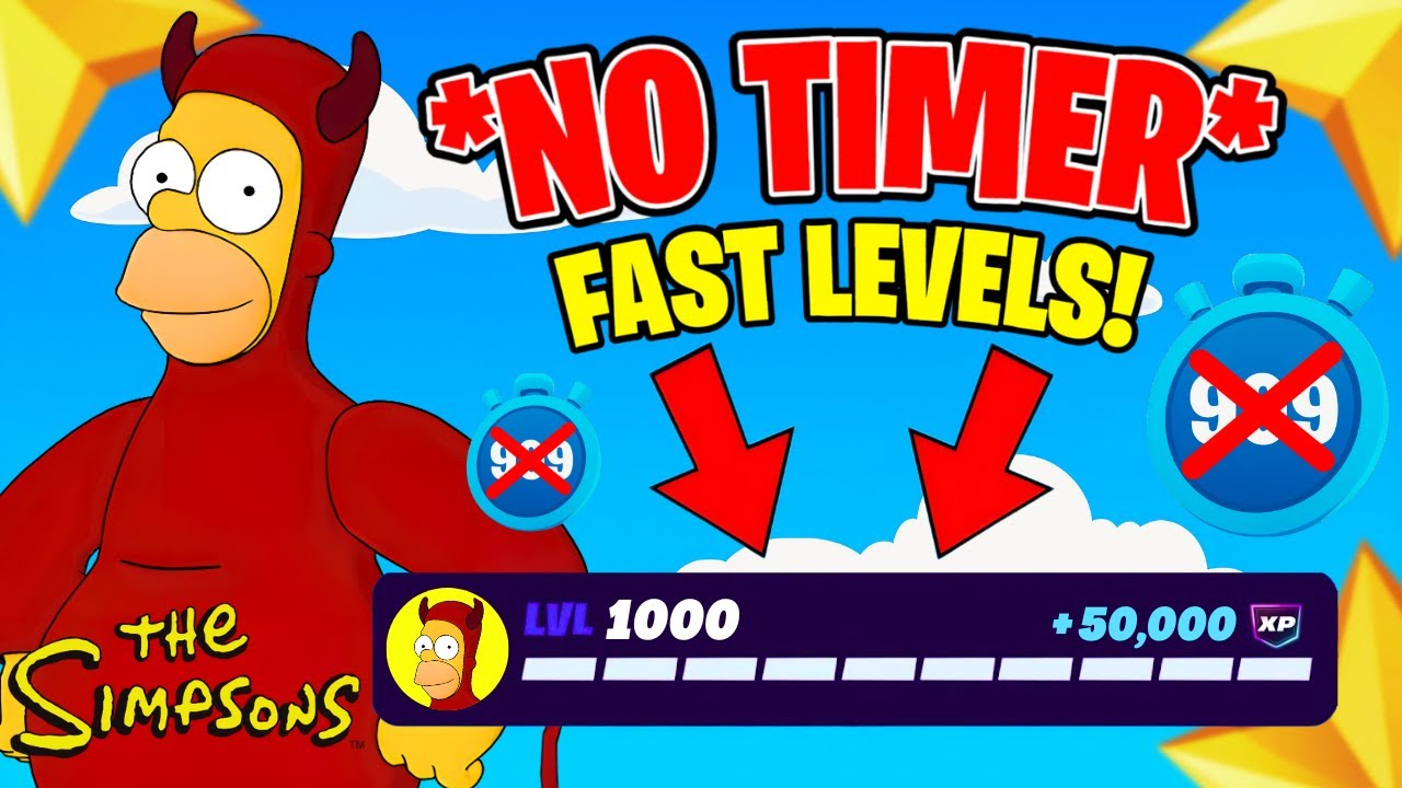 *NO TIMER* Fortnite XP MAP How to LEVEL UP FAST in SIMPSONS Mini Season ...