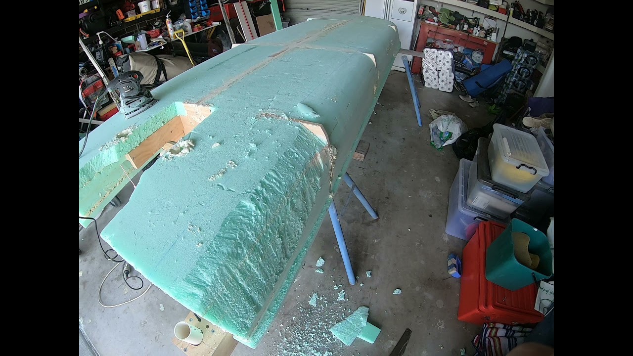 DIY MICRO SKIFF PART 2 sanding and shaping the xps foam - YouTube