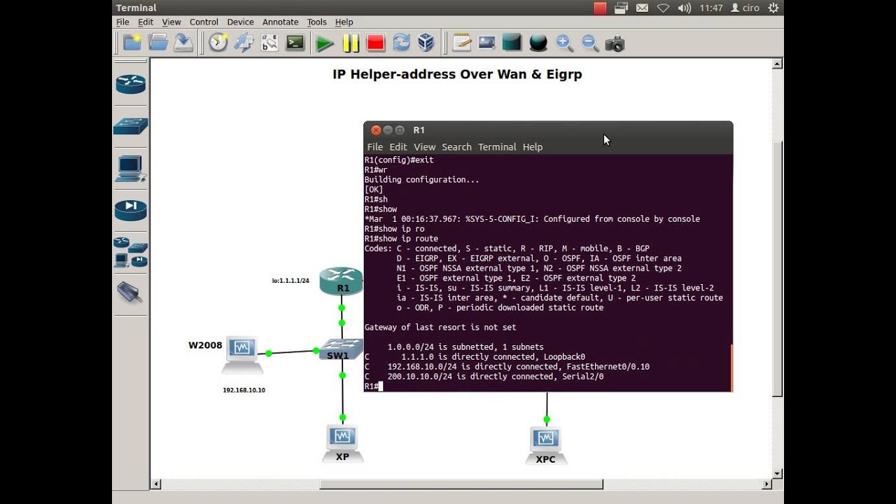Ip Helper-adress over wan & Eigrp - YouTube