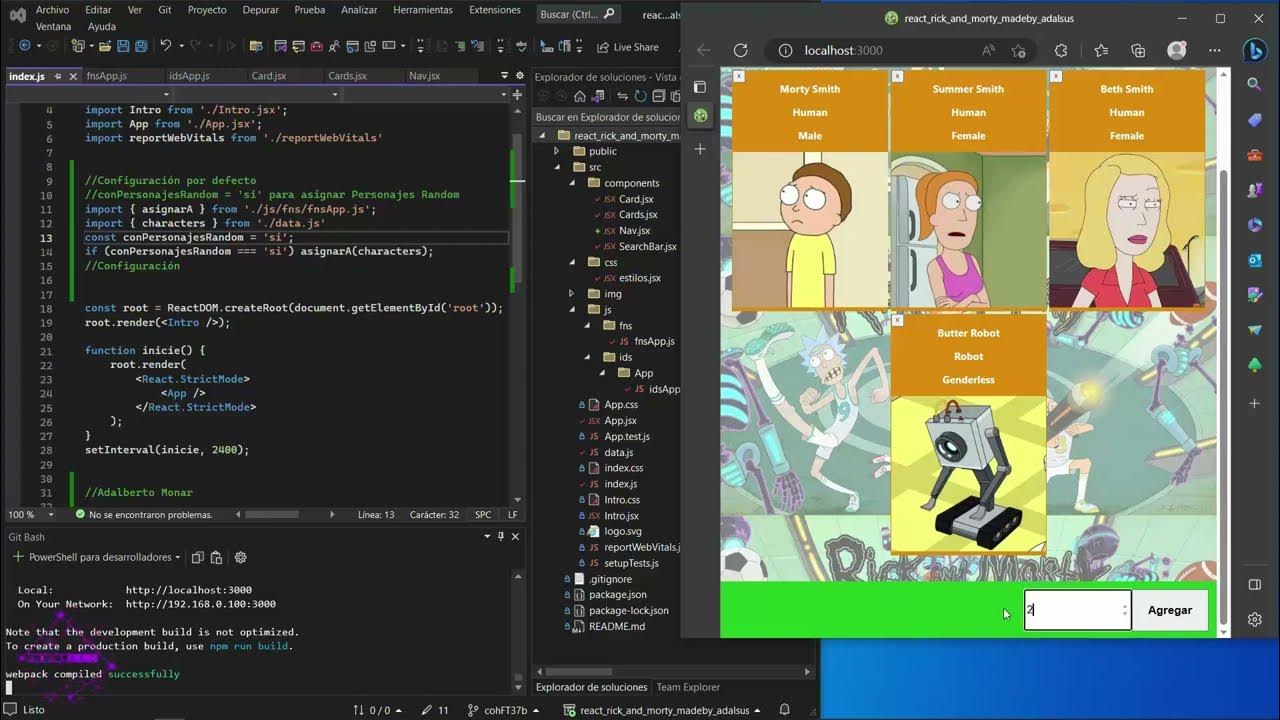 react js rick and morty paso a paso desde cero 03 hecho por adalsus - YouTube