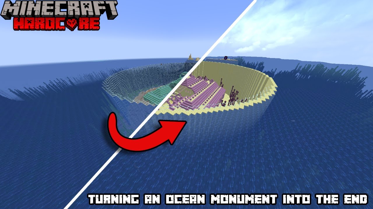 I Transformed an Ocean Monument into the End in Hardcore Minecraft ...