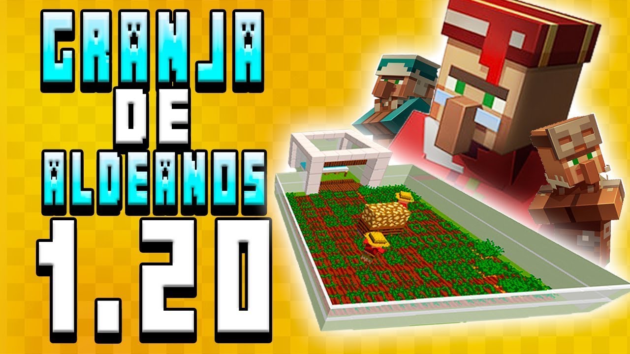 Granja de aldeanos en Minecraft 1.20 Java y bedrock/PE - YouTube