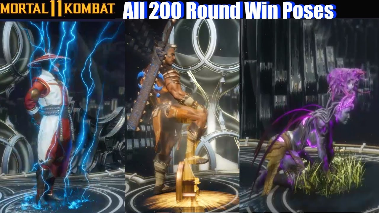 MK11 All Unlockable End of Round Taunts (Round Win Poses) - Mortal ...