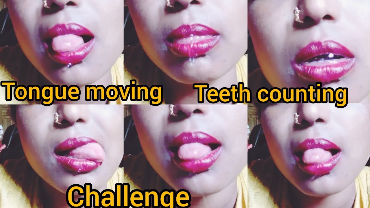 Tongue moving l teeth counting with tongue 👅😛👅😛👅😛👅 challenge #aloka ...