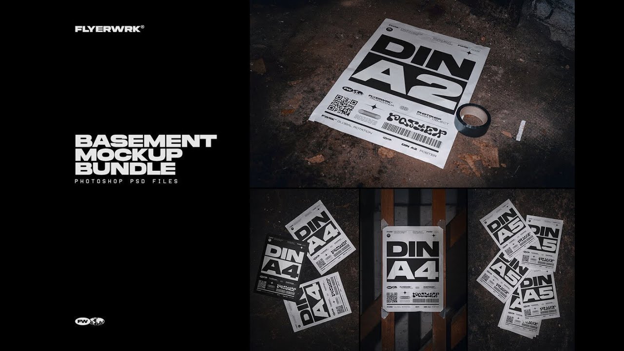 Basement Poster Mockup Bundle Graphic Download - YouTube