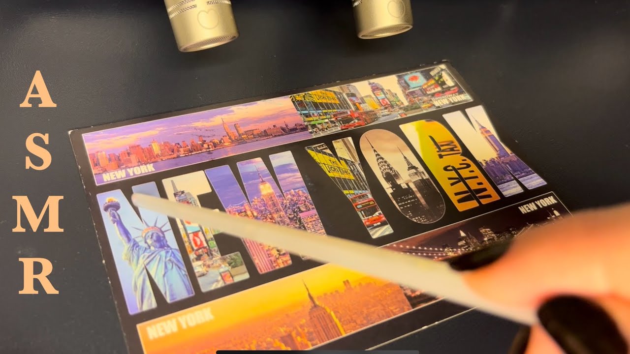 ASMR 💌 Tingly Postcard/Letter Tracing w/ Pointer (No Talking) - YouTube