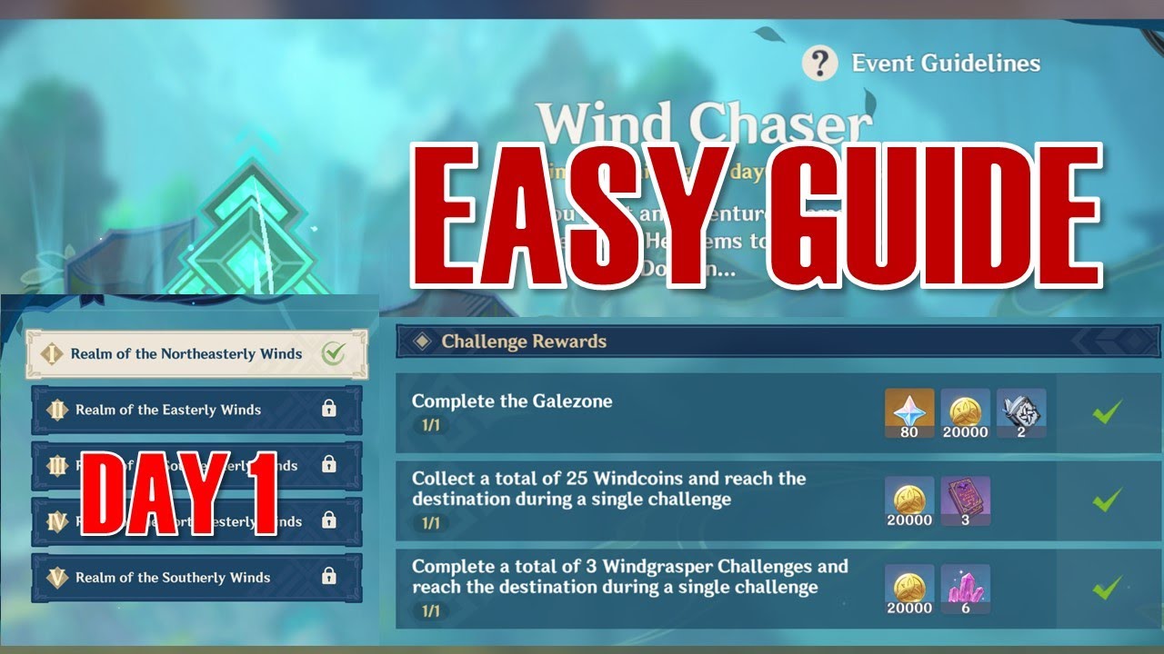 NEW Wind Chaser Event: Day 1 Guide with Narration | All 30 Windcoins ...