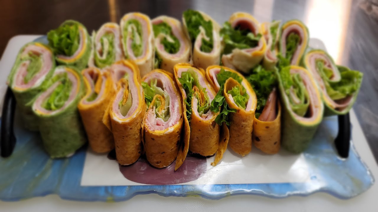 How To Make Party Trays...HAM, TURKEY AND CHEESE WRAPS - YouTube
