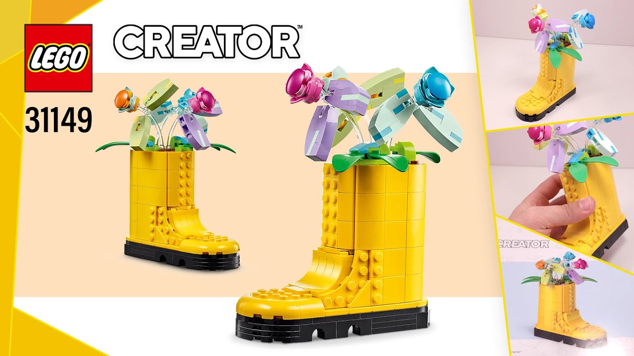 Lego Boot Filled With 3 Flowers 31149 From Creator Flowers In
