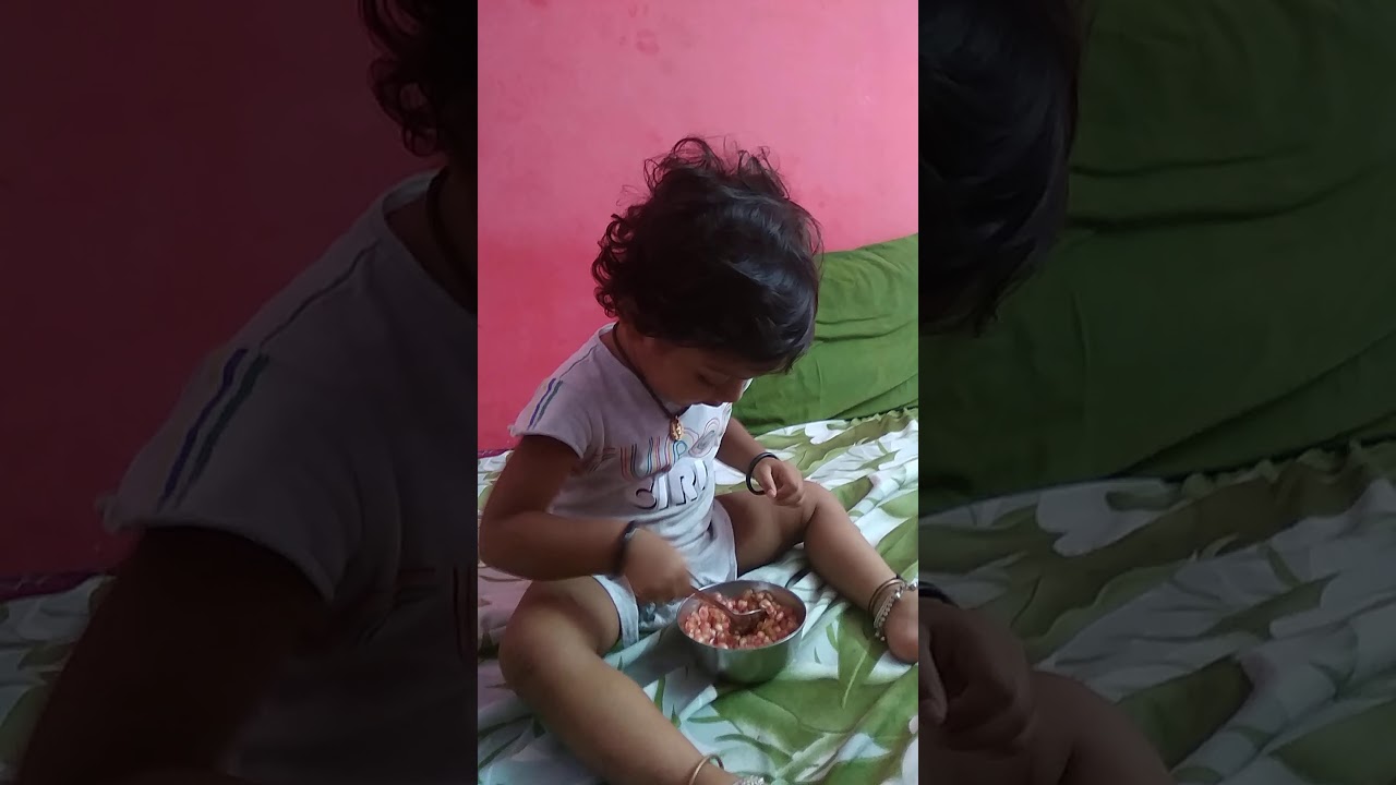 My cute angel eating fruits - YouTube