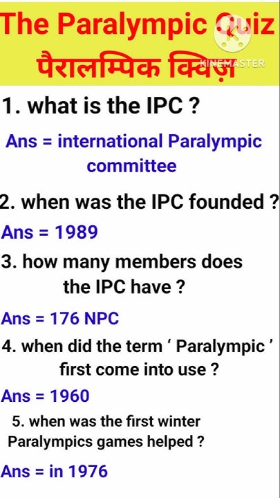 The Paralympics Quiz | Paris Paralympics 2024 Current Affairs | GK ...