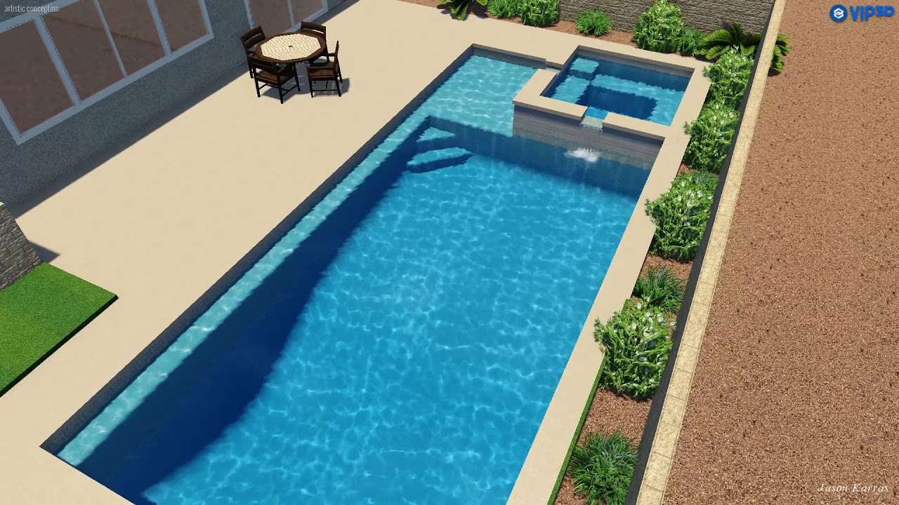 Straight Lines Pool and Spa with a Deep End - YouTube