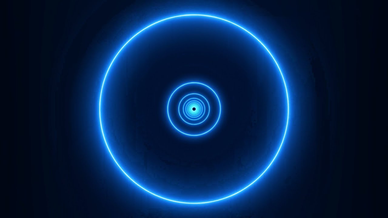 4K Video | Circle neon blue tunnel background | No Copyright Motion Vj ...