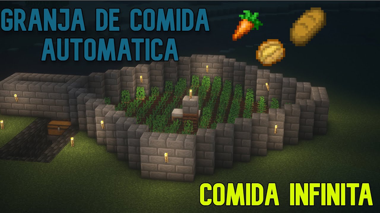 COMO aser una GRANJA de COMIDA INFINITA AUTOMATICA para MINECRAFT JAVA ...