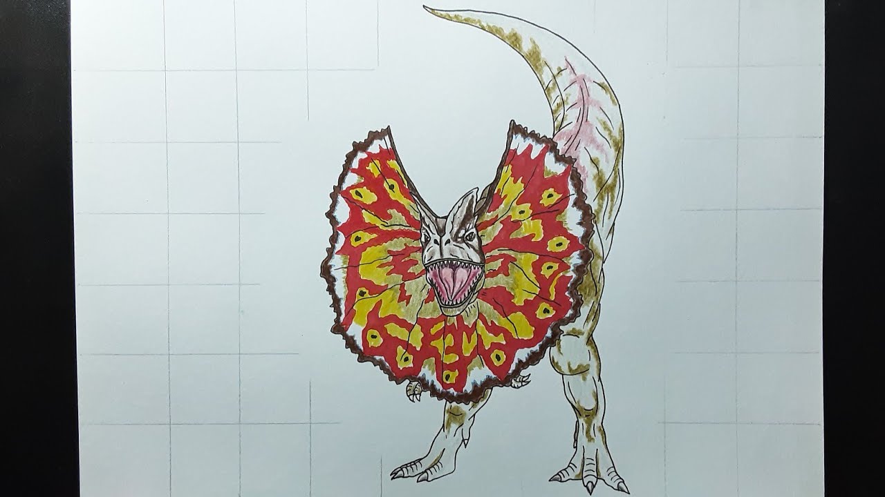 how to draw Dilophosaurus - YouTube