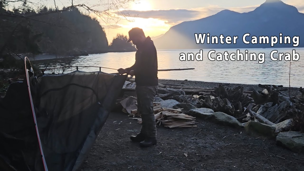 Winter Camping and Catching Crab - YouTube
