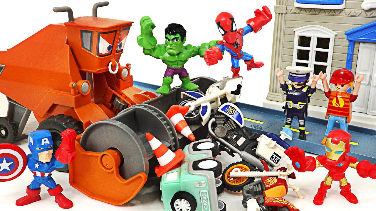 Marvel Hulk, Spider-Man! Defeat the giant chameleon and the bulldozer ...