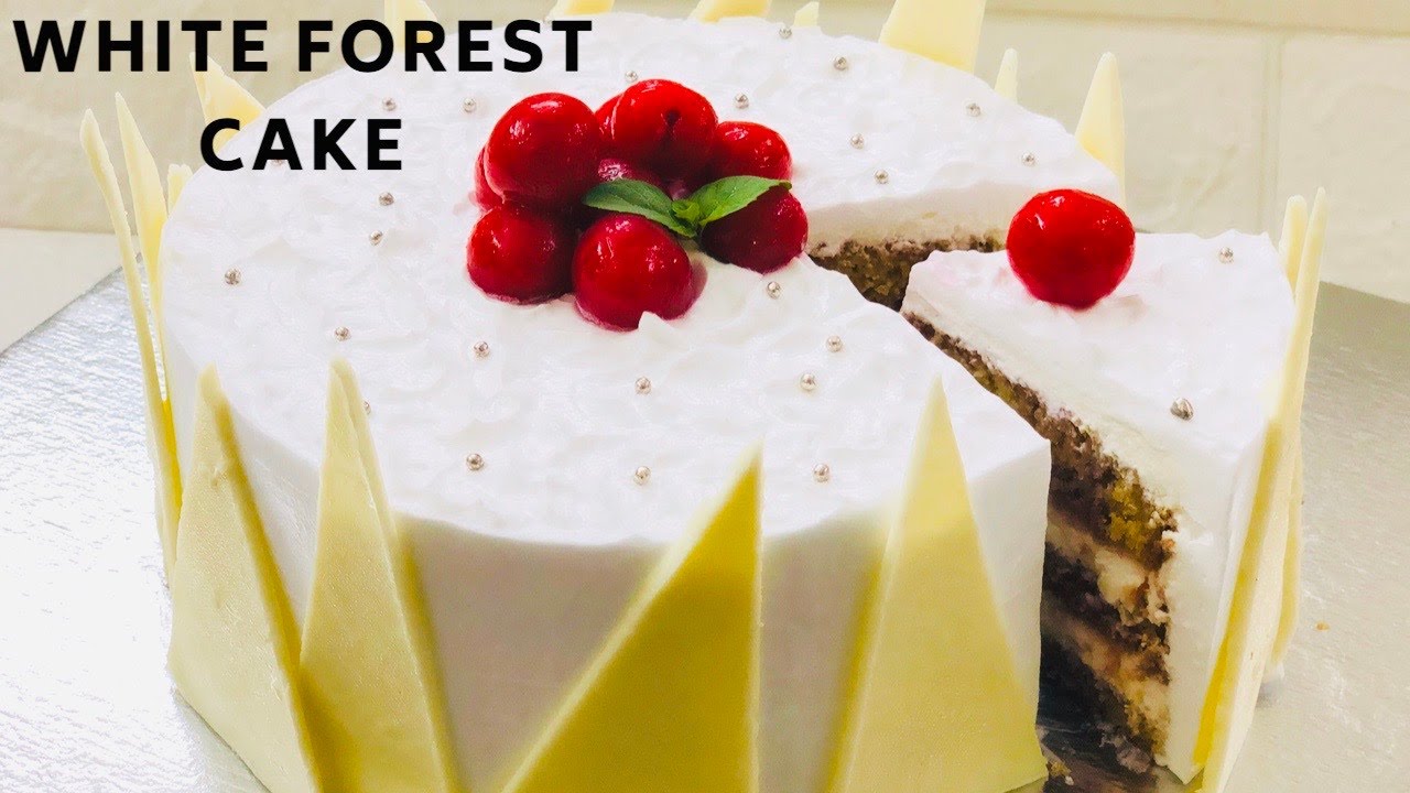 White Forest Cake Recipe | Step by Step Soft and Spongy white forest ...