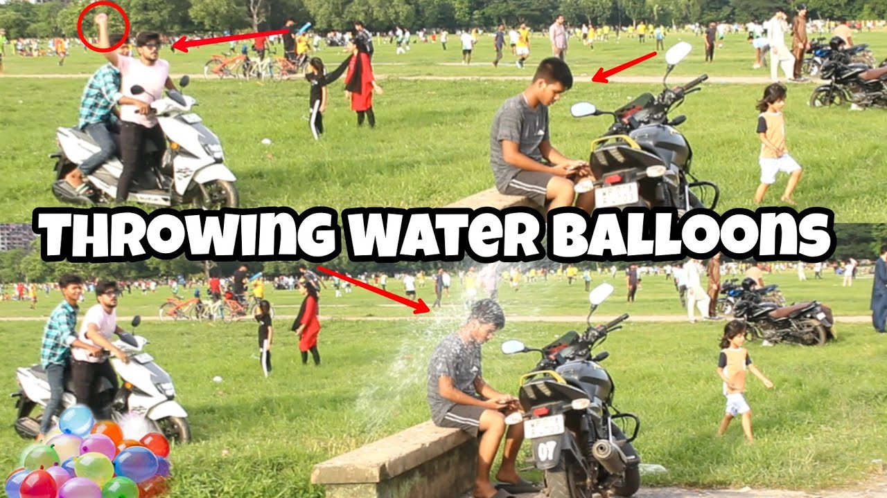 THROWING WATER BALLOON PRANK || WATER BALLOON THROWING PRANK ON ...