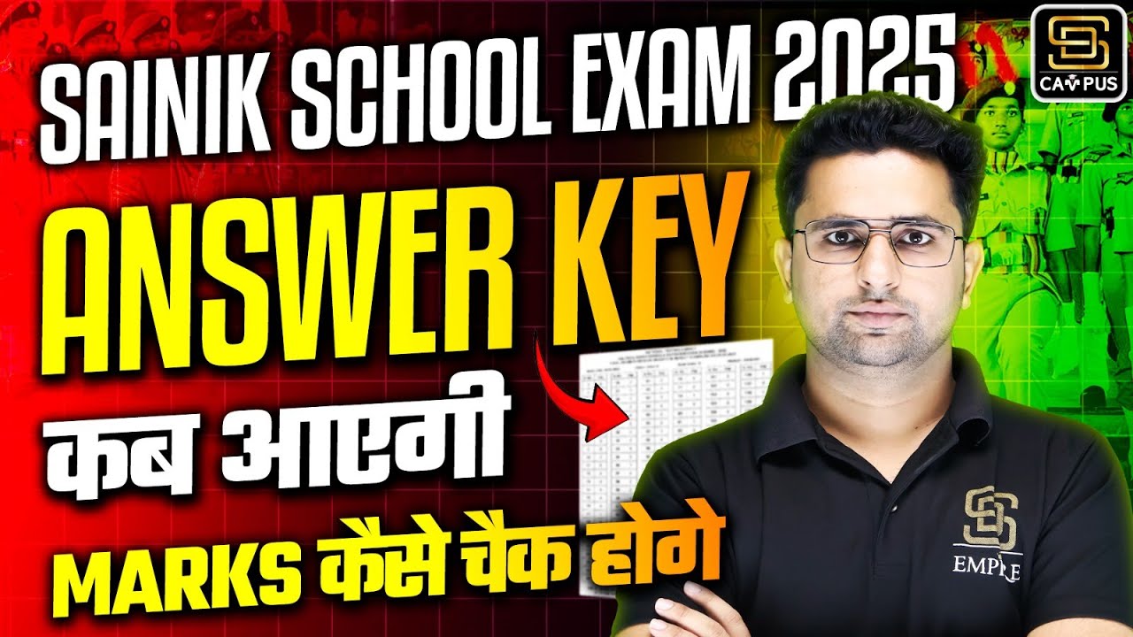 Sainik School Exam 2025 official Answer Key Update I Sainik School ...