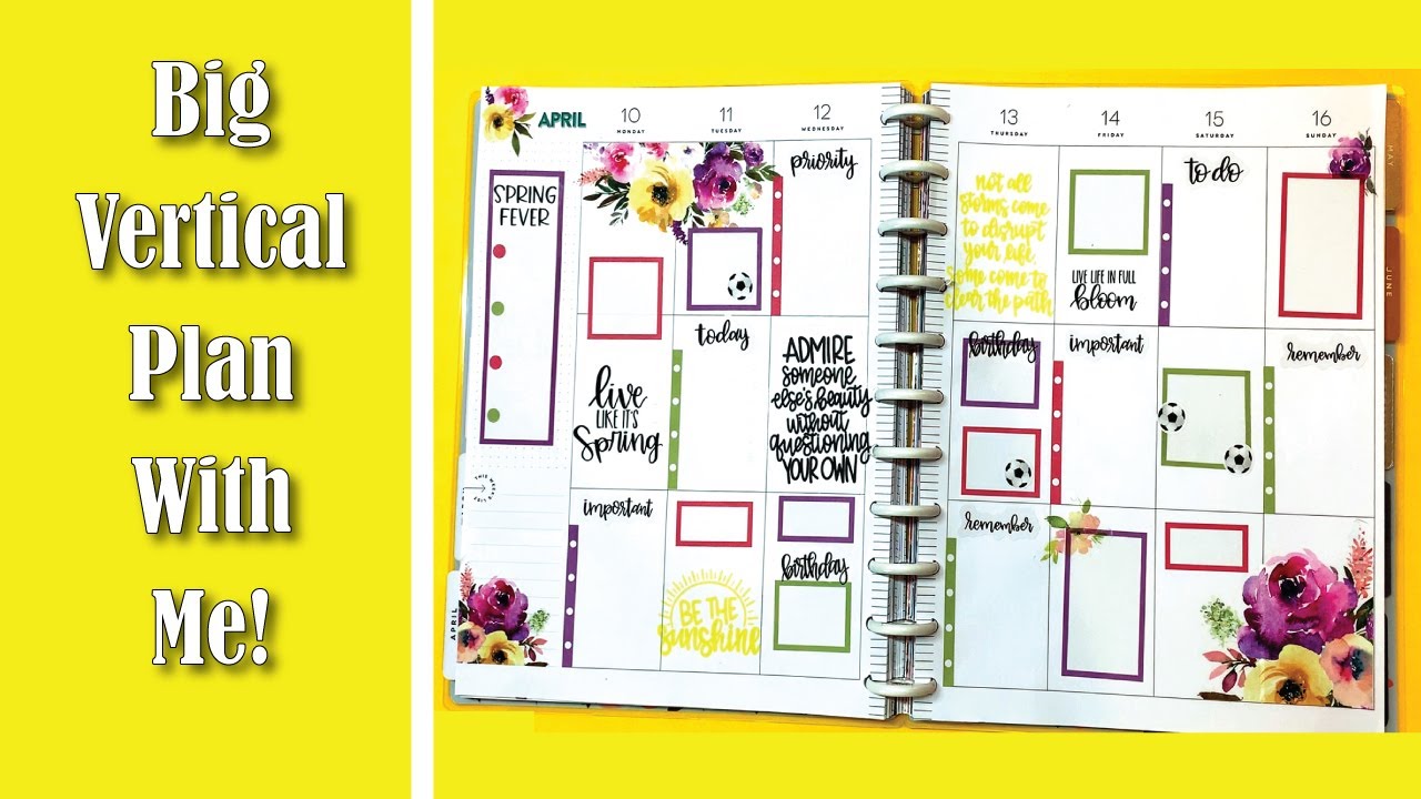 Big Vertical Happy Planner Plan With Me! - YouTube