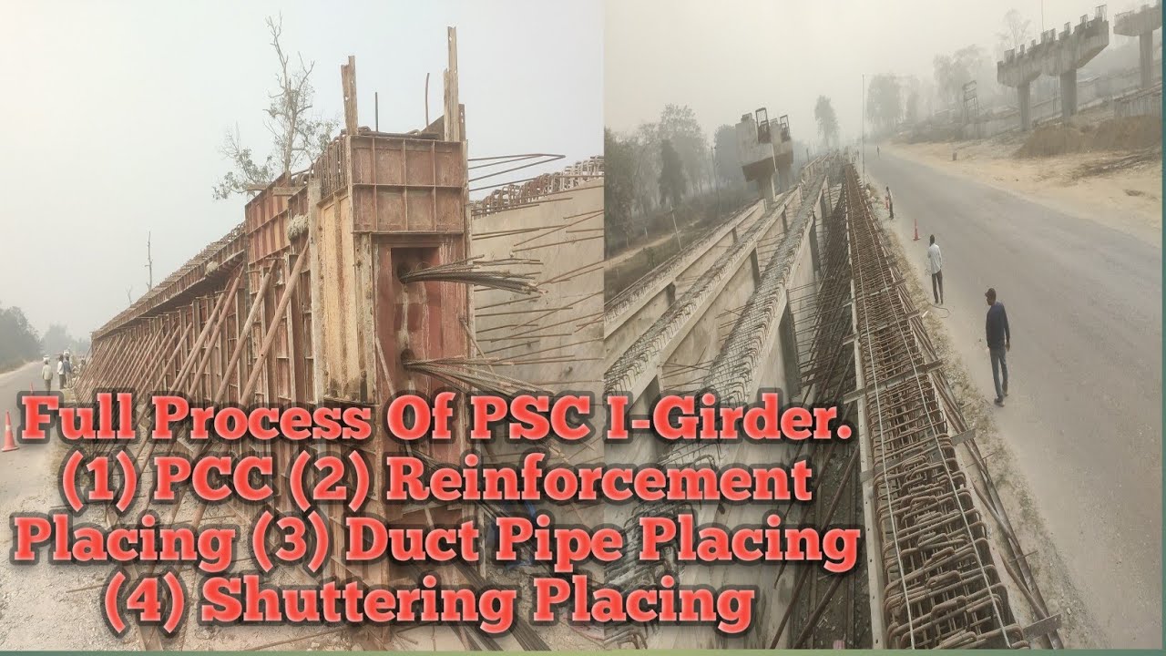 Full Process Of PSC I-Girder|PCC| Marking|Reinforcement Placing ...
