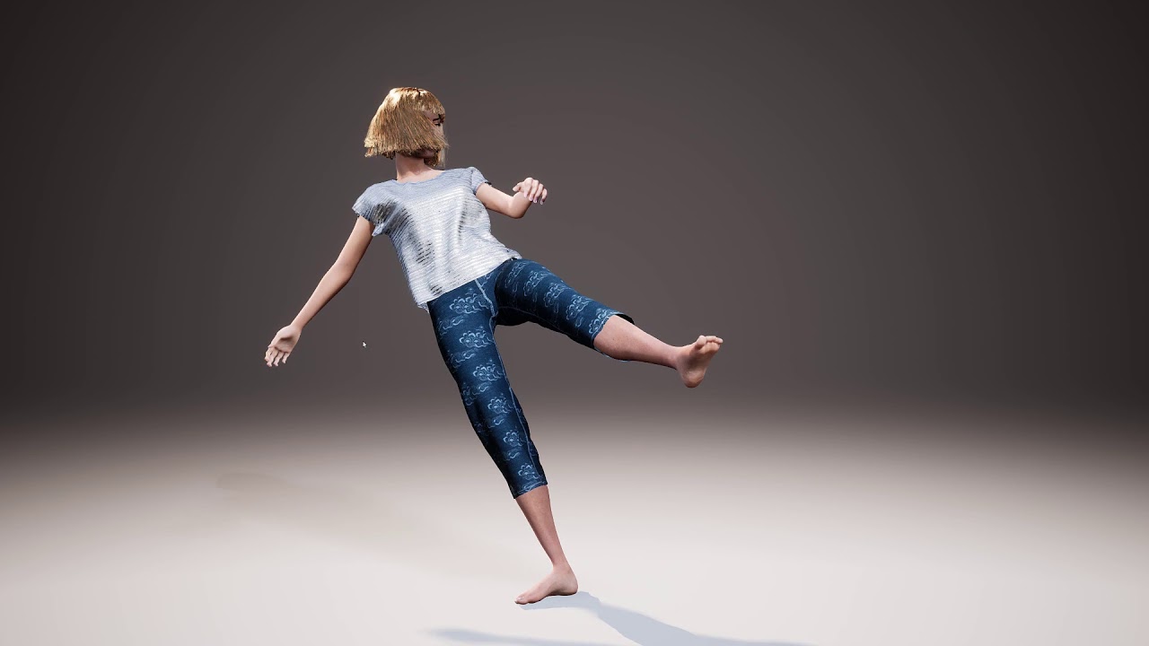 Real-time fashion model workout - high quality rendering - YouTube