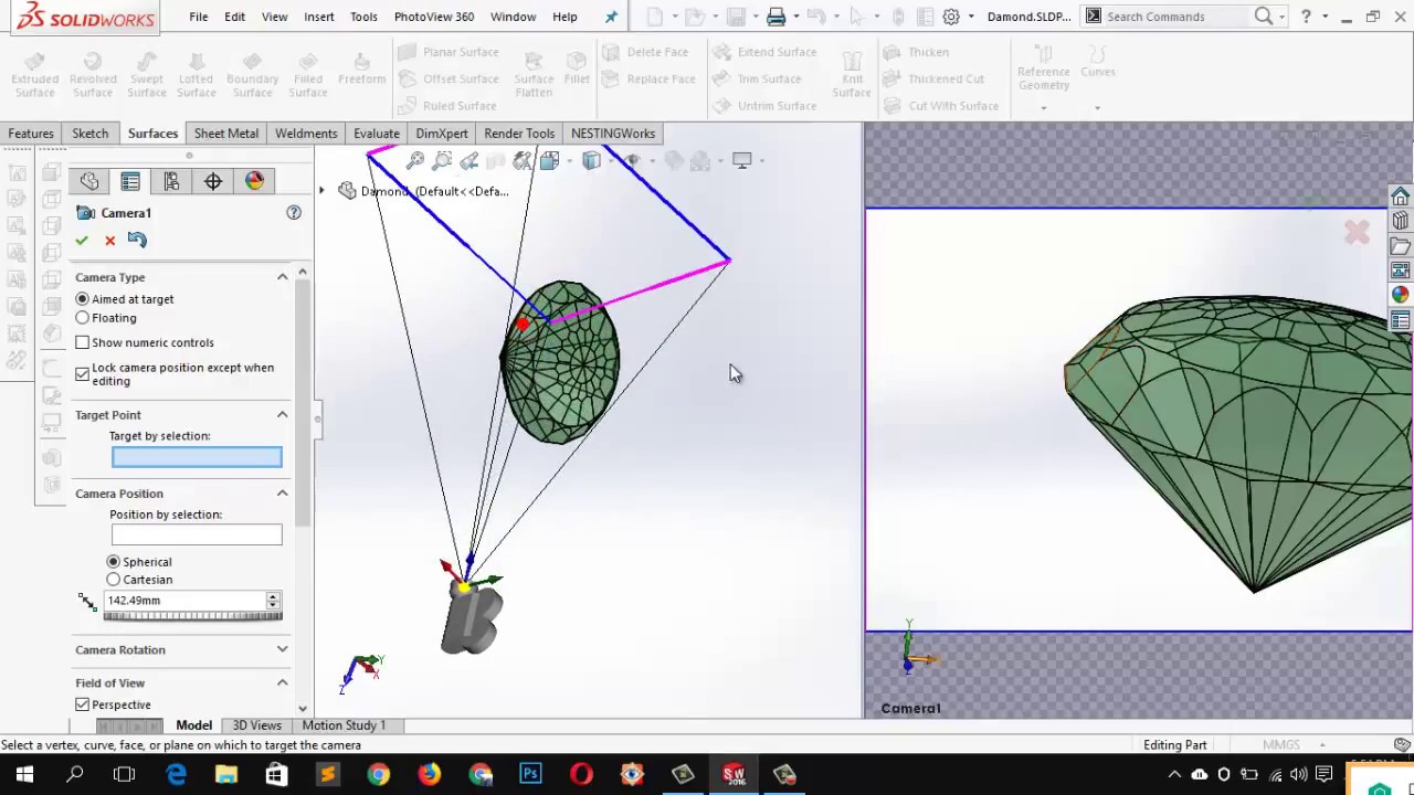 Solidworks tutorial : How to design diamond - YouTube