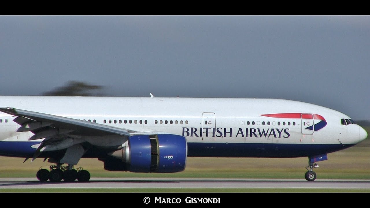 British Airways Boeing 777-236/ER landing at Rome FCO Airport - YouTube