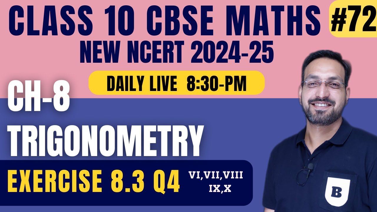 Ch 8: Trigonometry | NCERT | CBSE Class 10 Maths | EX 8.3 Q4 vi vii ...