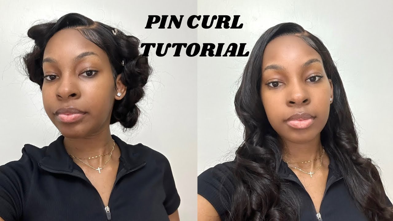 PIN CURL TUTORIAL | Using A Flat Iron *easy method* - YouTube