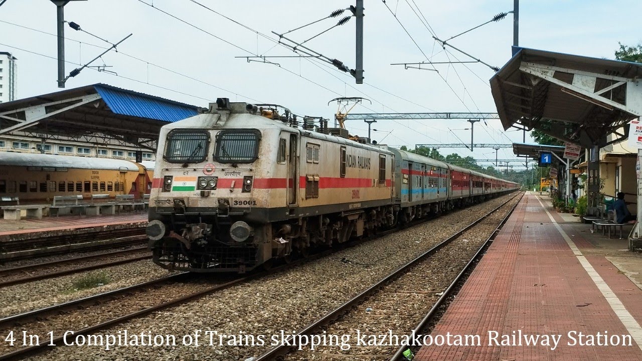 4 in 1|Compilation of Trains skipping kazhakootam|Trivandrum MAIL and ...