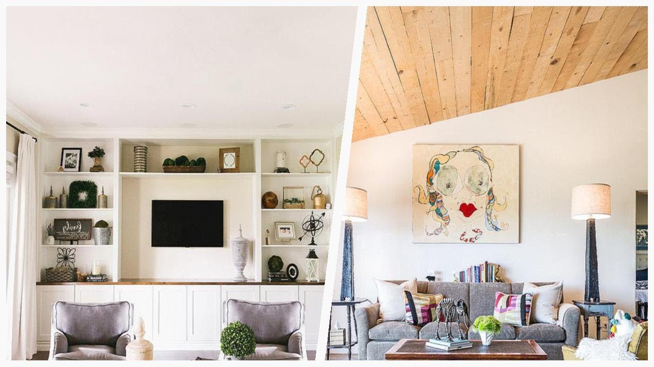 75 Farmhouse Living Space With No Fireplace Design Ideas You'll Love 🔴 ...