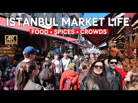 Istanbul Turkey 2026 4K Market Tour | Eminönü Bazaar Prices, Crowds & Street Food