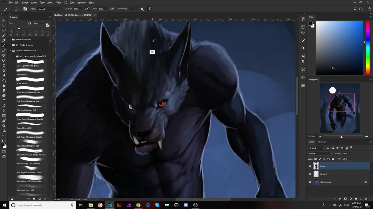 Werewolf - Speedpaint - YouTube