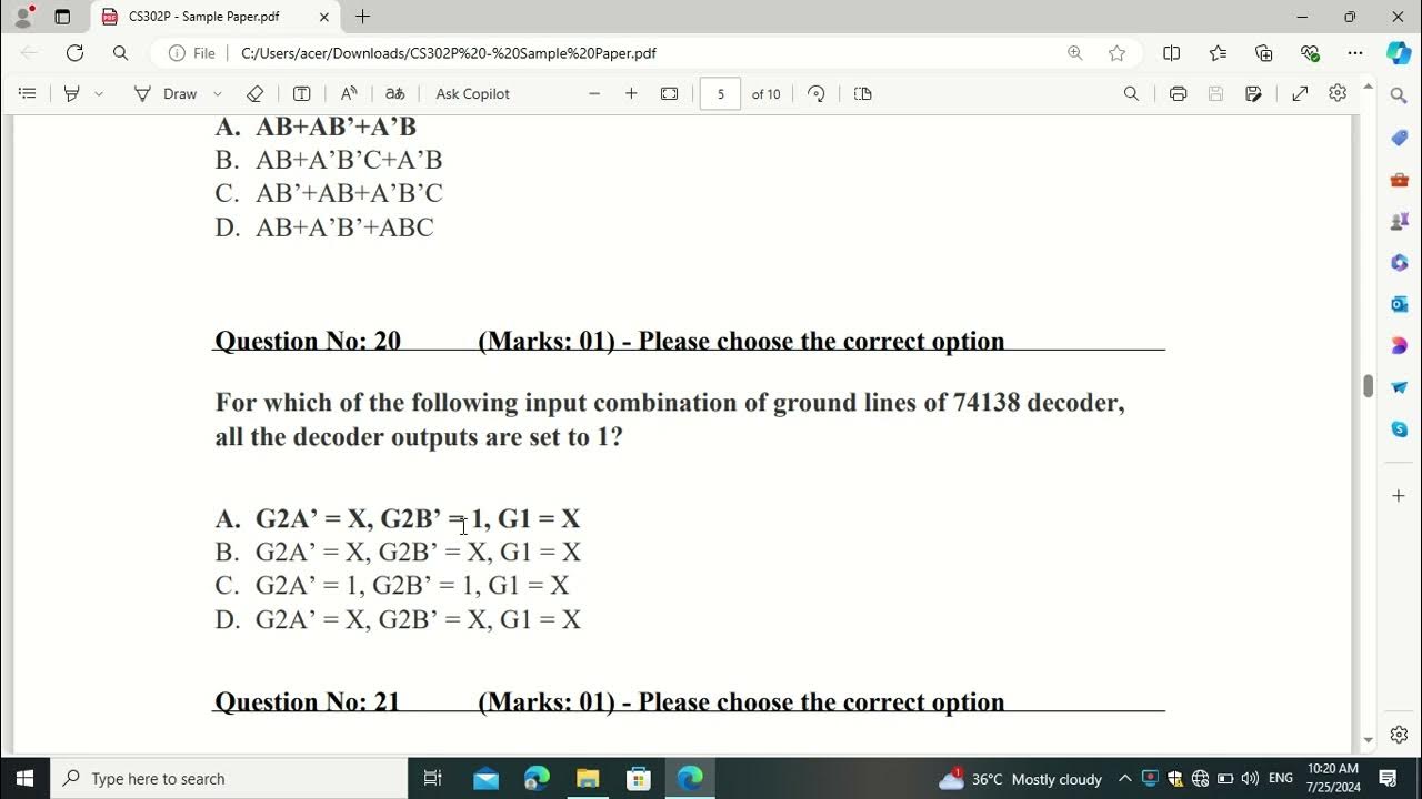 Cs302p Solved Sample Final Term Paper Youtube