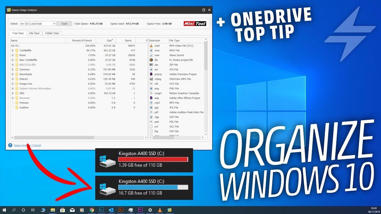 ORGANIZE Windows 10 Files & FREE UP OneDrive's Space! - YouTube
