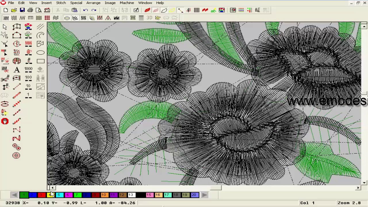 Pinching Design || Embroidery Design tutorial || free embroidery design ...