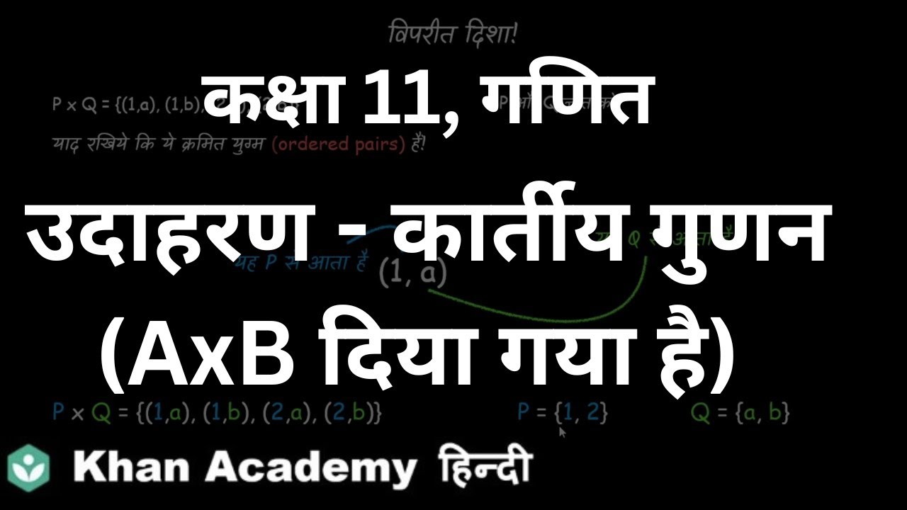 Worked example - Cartesian product (AxB given) [Hindi] |Relations and ...