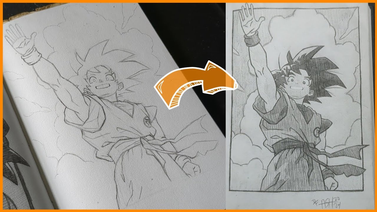 Goku Wave Sketch | Art Timelapse | - YouTube
