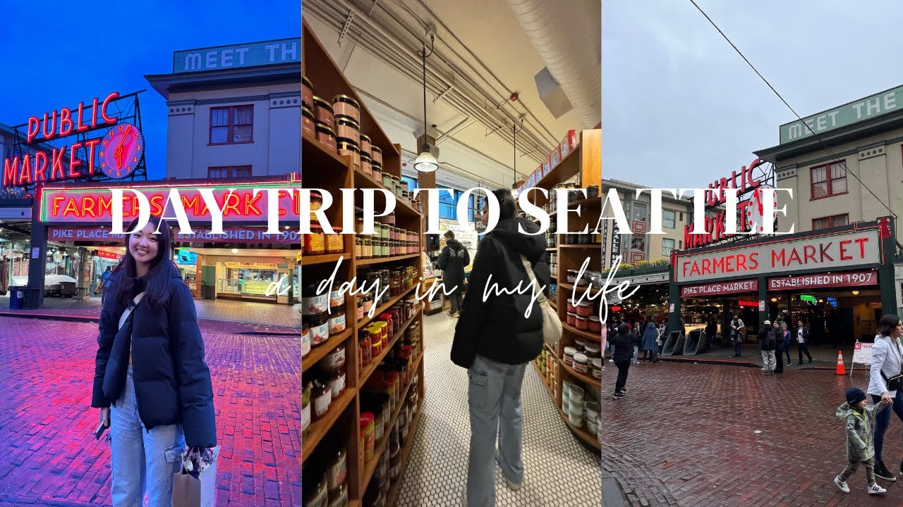 day trip to seattle ☕️🤍 | pike place, target, trader joes & shopping ...