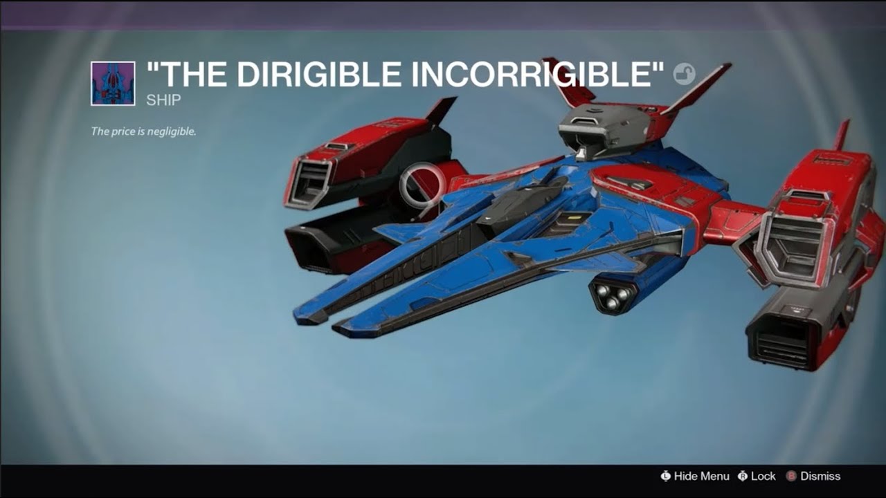 Destiny 1 The Dirigible Incorrigible legendary ship drop - YouTube