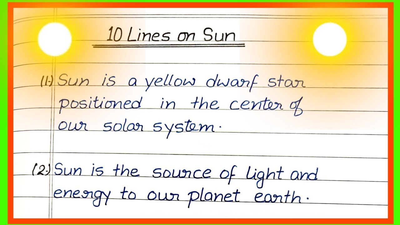 Essay on Sun 🌞 / 10 Lines on Sun 🌞 / 10 Lines Essay on Sun / Sun par ...