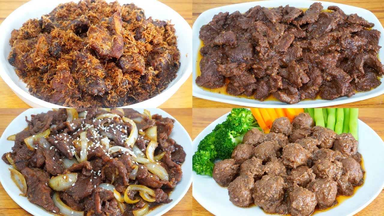 4 RESEP MASAKAN DAGING SAPI | ENAK DAN MUDAH PASTI KETAGIHAN !! - YouTube