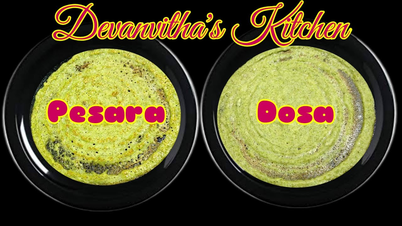 Pesara Dosa|Pesarattu Recipe|Green Gram Dosa Moong Dal Dosa|Andhra ...