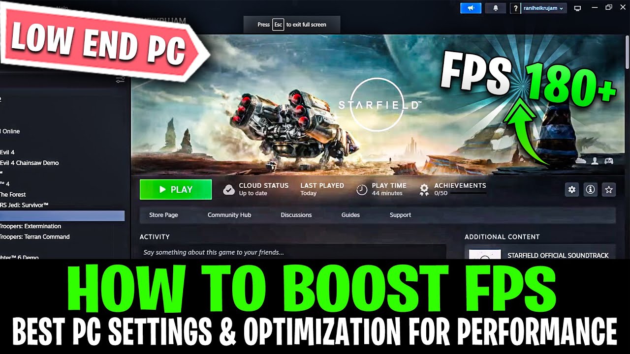 STARFIELD How To Boost Fps & Performance (BEST PC SETTINGS) 2023! - YouTube
