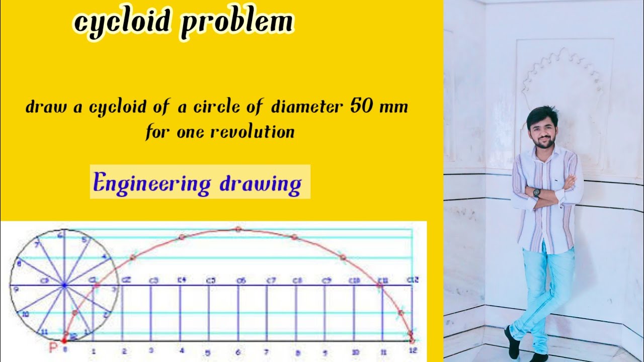 Cycloid | Engineering drawing | draw a cycloid of a circle of diameter ...