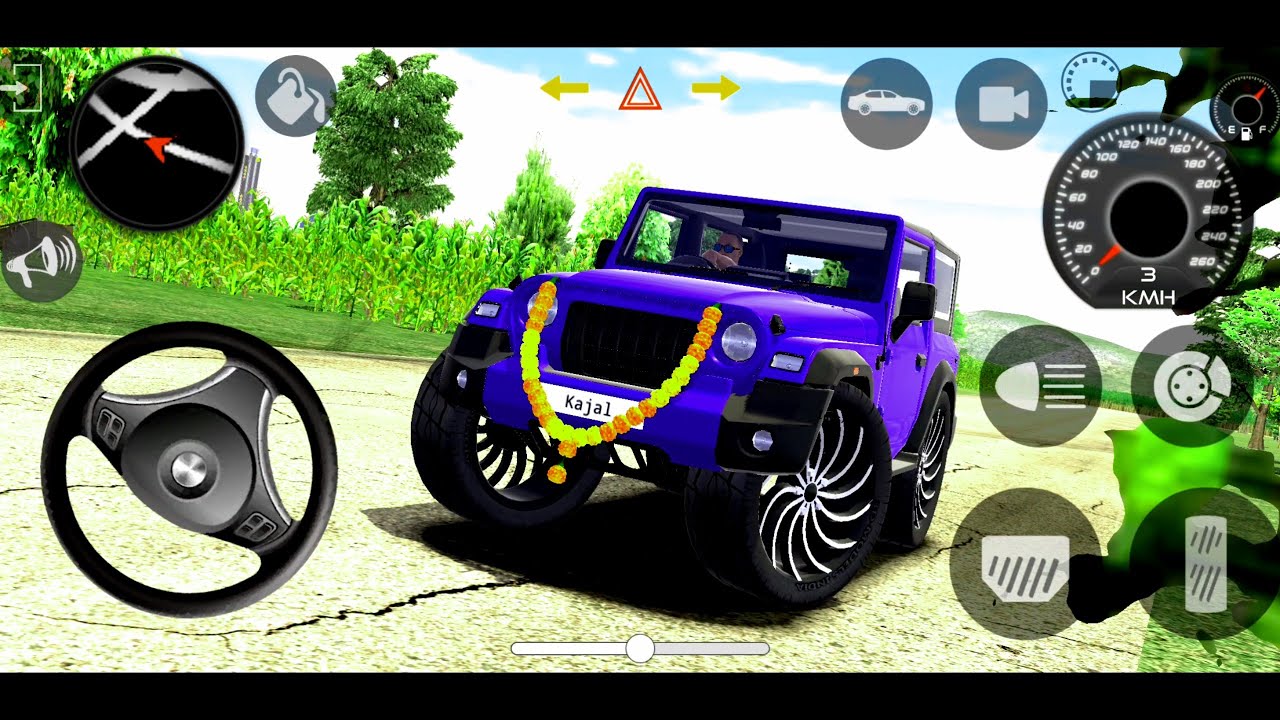 Blue Colour Thar New Delhi Indian Car Simulator 3D Video Steering New ...